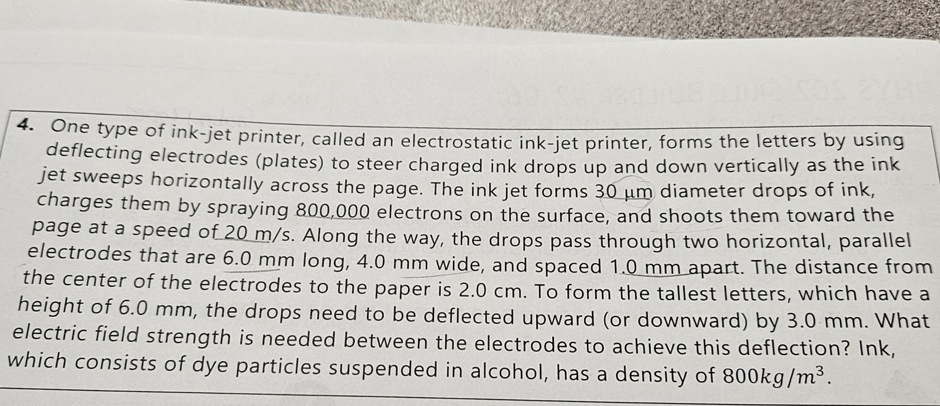 Solved One type of ink-jet printer, called an electrostatic | Chegg.com