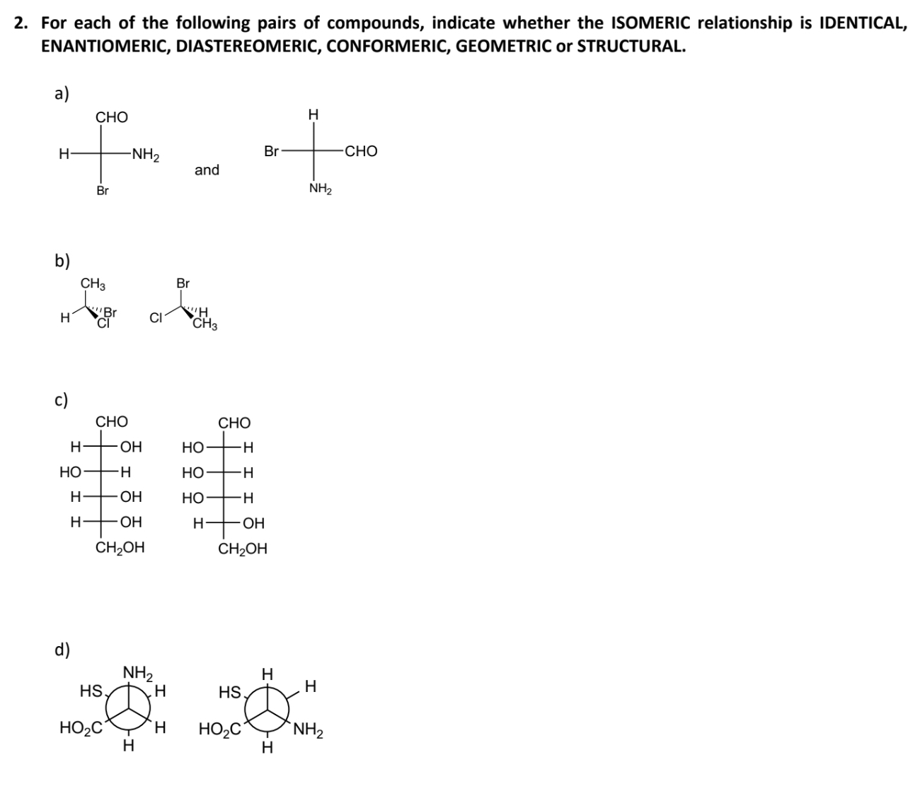 Solved For each of the following pairs of compounds, | Chegg.com
