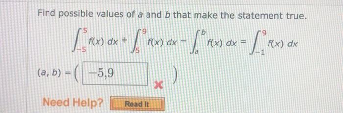 [Solved]: Find possible values of a and b that make the sta