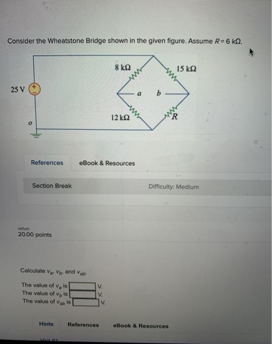 Solved Consider the Wheatstone Bridge shown in the given | Chegg.com