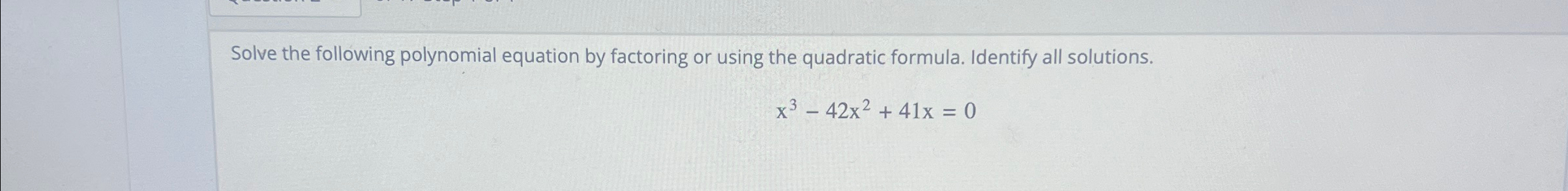 Solved Solve the following polynomial equation by factoring | Chegg.com