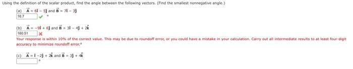 Solved Using the definition of the scalar product, find the | Chegg.com