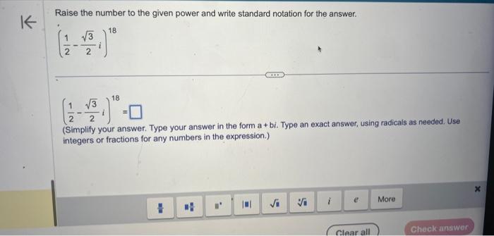 Solved Raise the number to the given power and write | Chegg.com