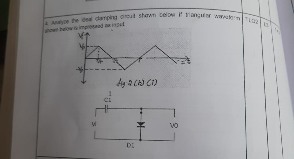 Solved Analyze the ideal clamping circuit shown below if | Chegg.com