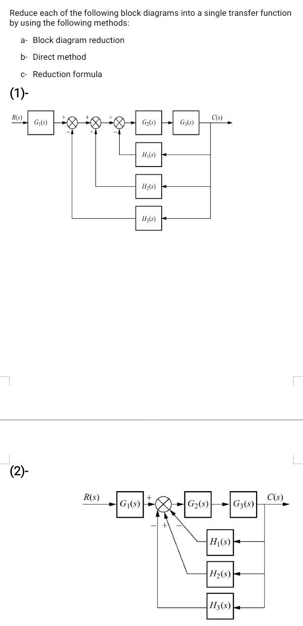Reduce each of the following block diagrams into a | Chegg.com