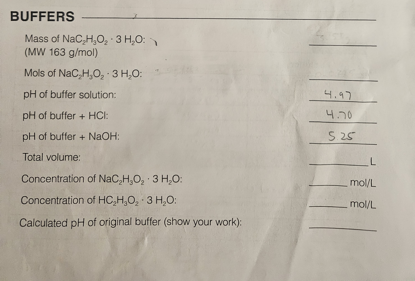 PH OF BUFFER SOLUTIONSWeigh about 3.5 ﻿grams of | Chegg.com