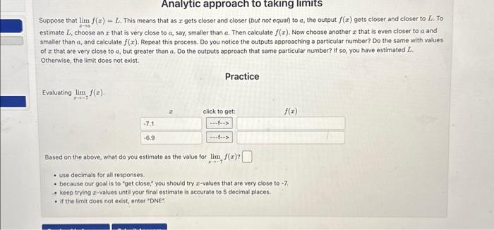 Solved Numerically Approximating Limits Suppose that | Chegg.com