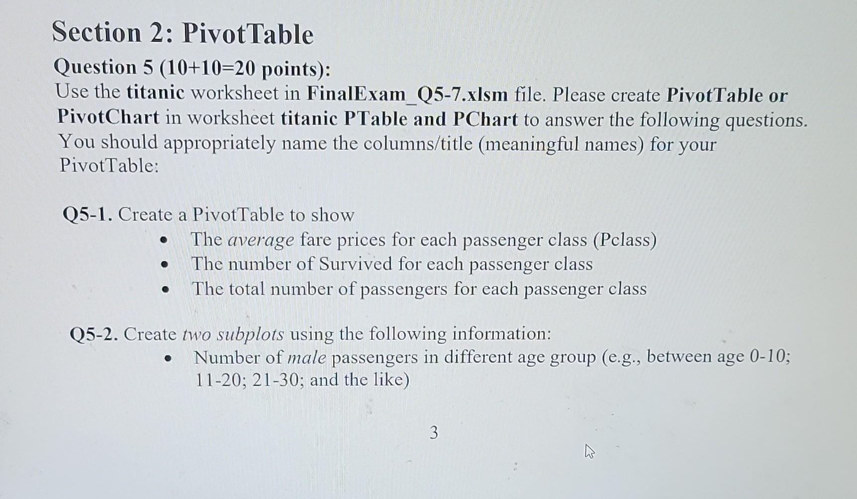 Solved This is for Information Systems. Making a pivot table | Chegg.com