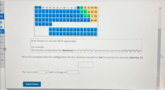 Solved Enter answer on one line WITH superscripts. For | Chegg.com