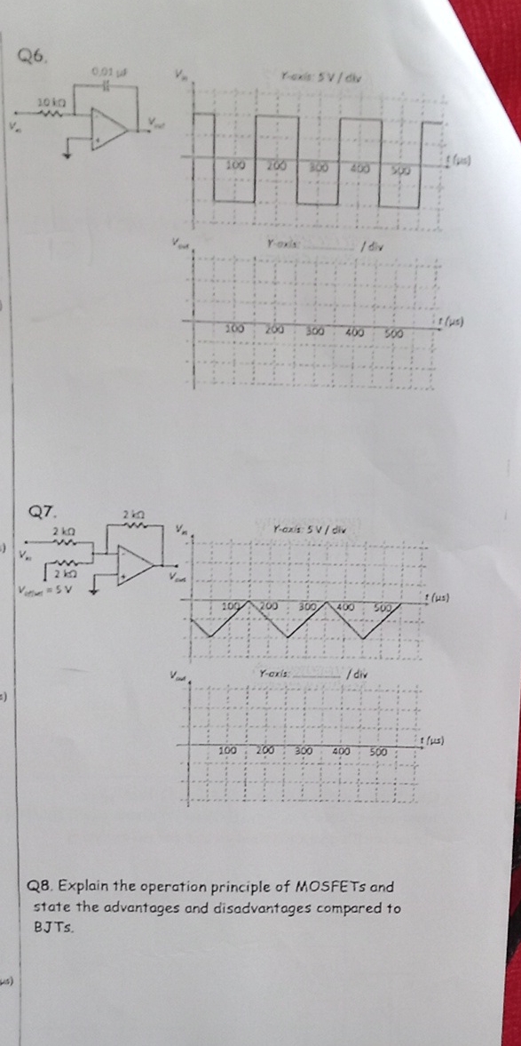 Solved Q6.Q8. ﻿Explain the operation principle of MOSFETs | Chegg.com