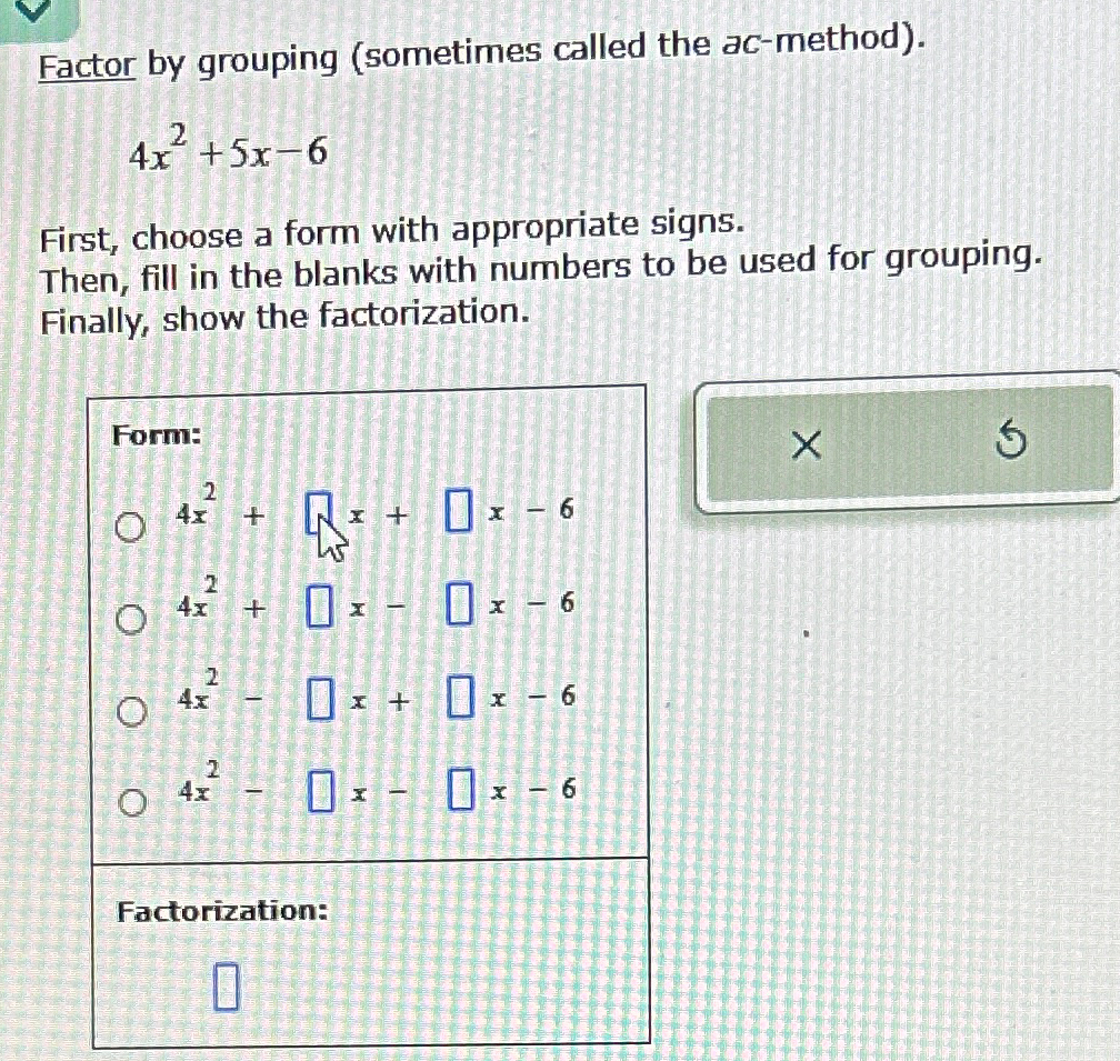 Solved Factor by grouping (sometimes called the | Chegg.com