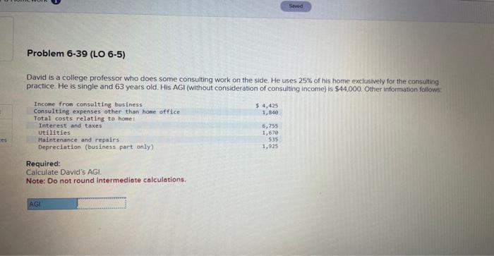 Solved David is a college professor who does some consulting | Chegg.com