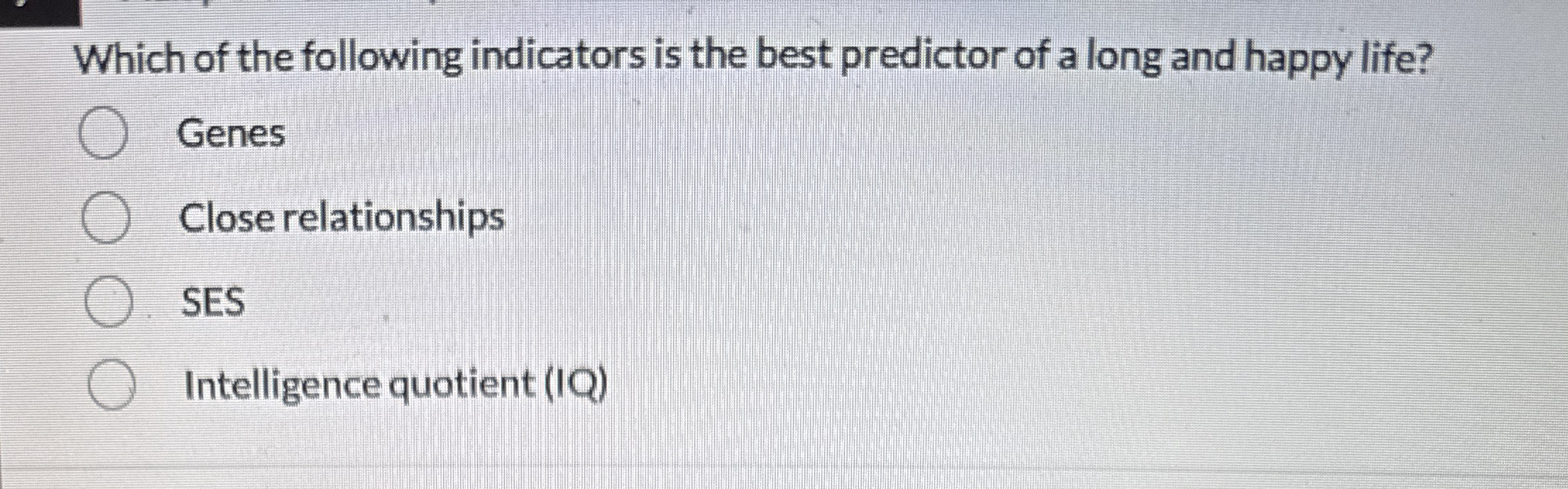 Solved Which of the following indicators is the best | Chegg.com