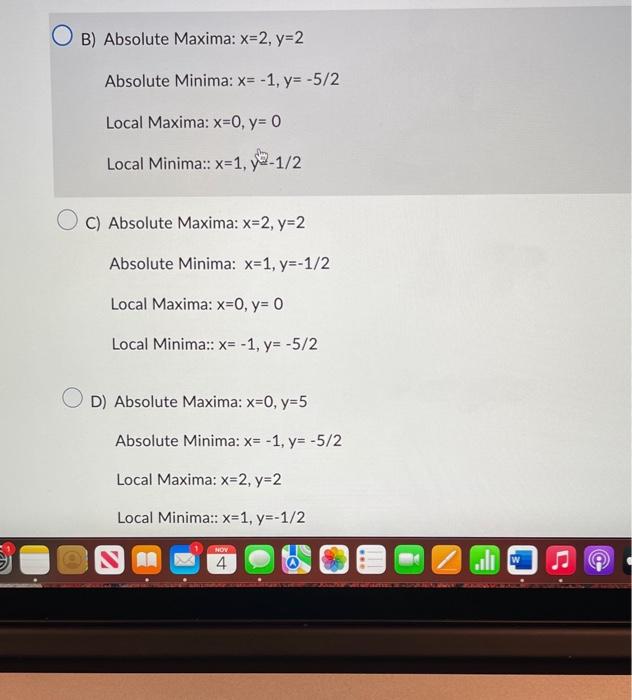 Solved Find the local and/or absolute extrema for the | Chegg.com