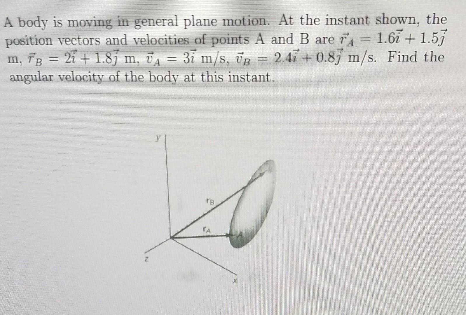 Solved A body is moving in general plane motion. At the | Chegg.com