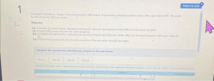 Solved To expand operations, Aragon Censinthg issued 1:300 | Chegg.com