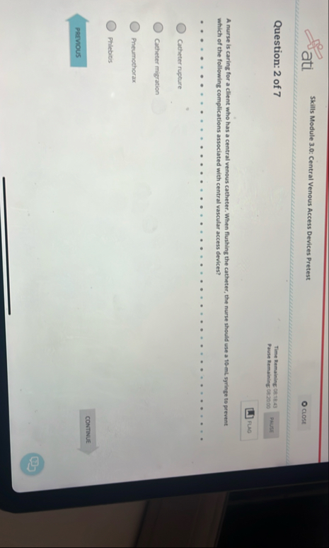 Solved atiSkills Module 3.0: Central Venous Access Devices | Chegg.com