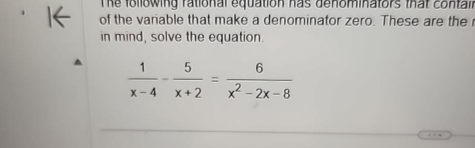 Solved of the variable that make a denominator zero. These | Chegg.com