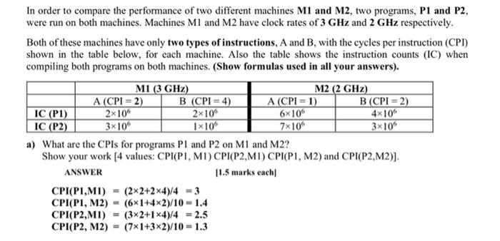 Solved In order to compare the performance of two different | Chegg.com
