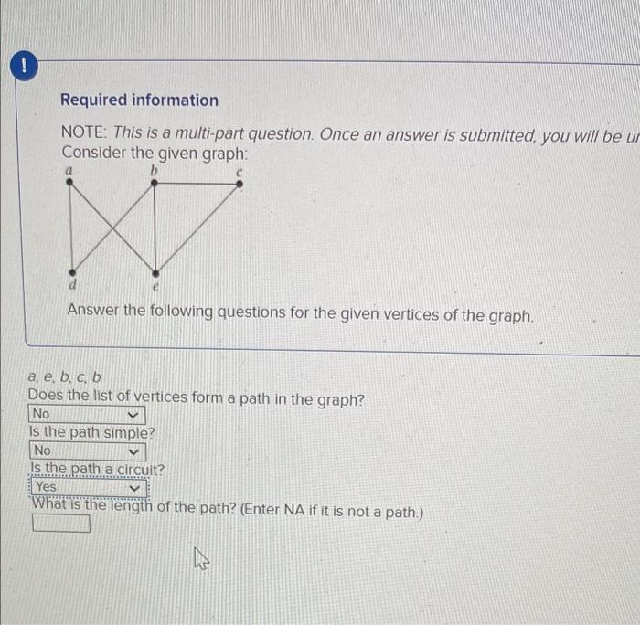 Solved ! Required information NOTE: This is a multi-part | Chegg.com