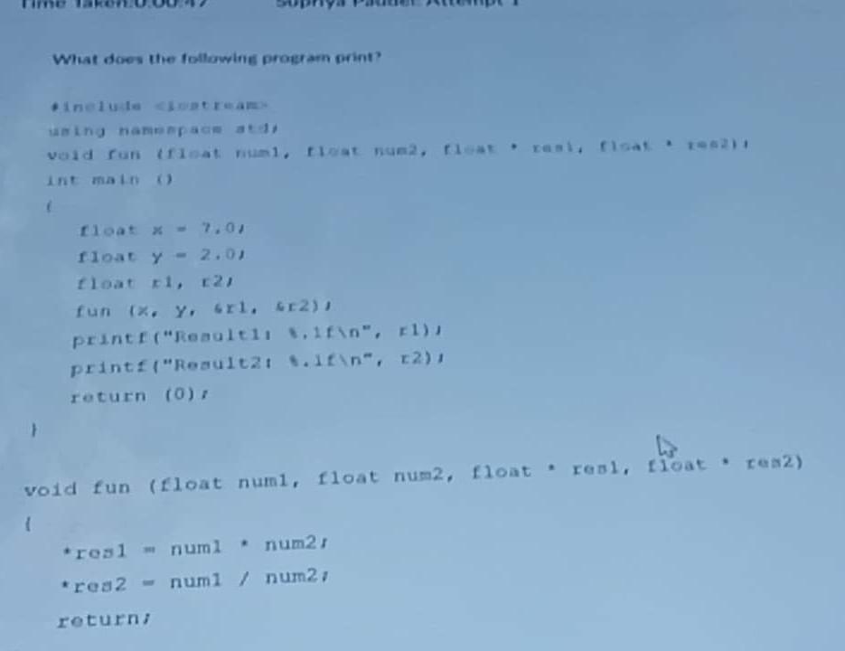 Solved What does the following program print ineluttre uwing | Chegg.com