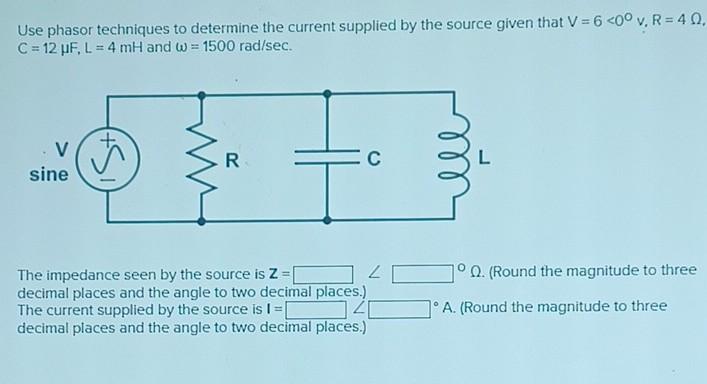 Solved Use phasor techniques to determine the current | Chegg.com