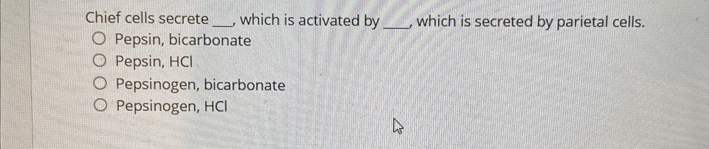 Solved Chief cells secrete q, , ﻿which is activated by q, , | Chegg.com