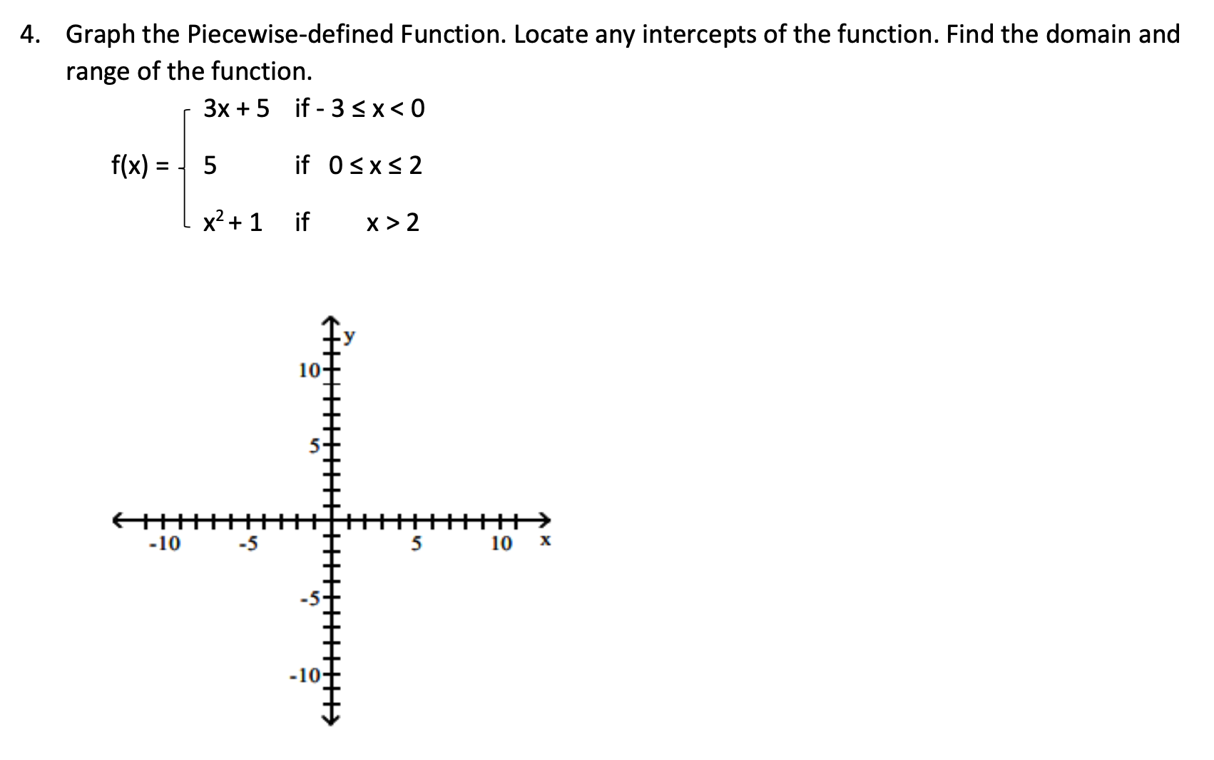 Solved Graph The Piecewise Defined Function Locate Any