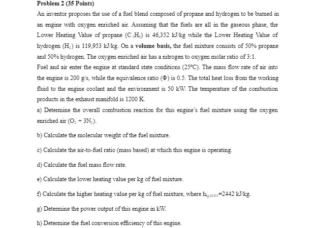 Solved Problem 2 (35 ﻿Points)An inventor proposes the use of | Chegg.com
