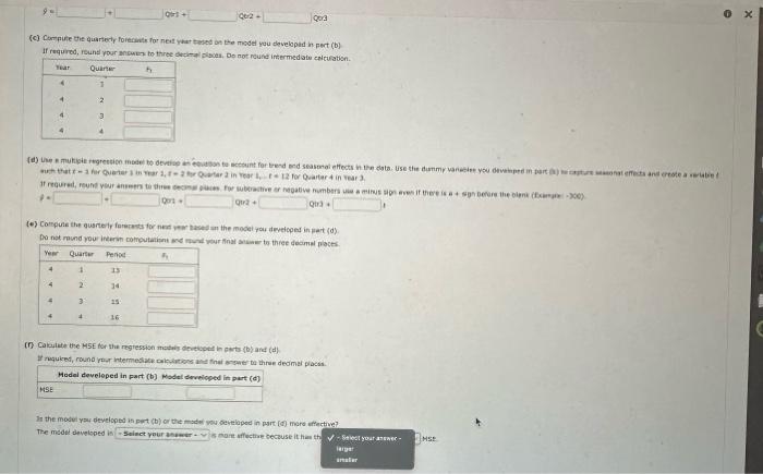 Solved Consider the following time series data. (a) Choose | Chegg.com
