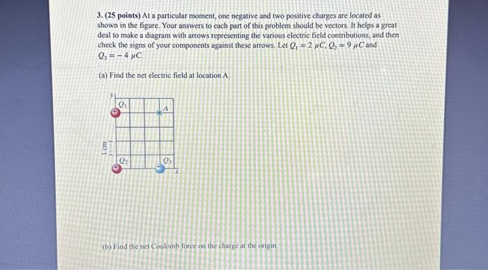 Solved 3. (25 points) At a particular moment, one negative | Chegg.com Solved 3. (25 points) At a particular moment, one negative | Chegg.com