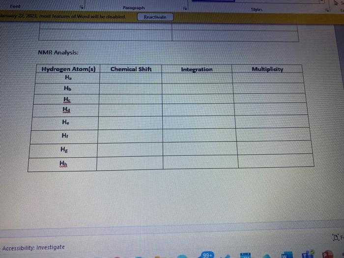 Solved (3) NMR Analysis: Accessibility: Investigate | Chegg.com