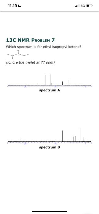 Solved 13C NMR Problem 7 Which spectrum is for ethyl | Chegg.com