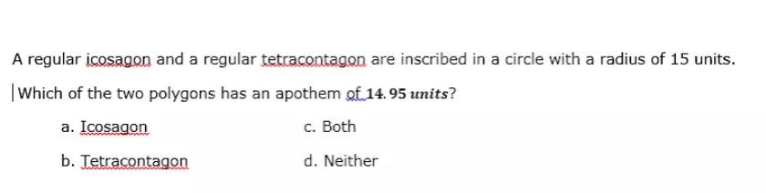 Solved A regular icosagon and a regular tetracontagon are | Chegg.com