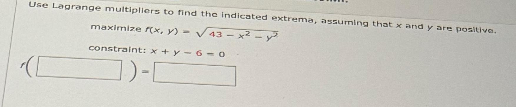 Solved Use Lagrange multipliers to find the indicated | Chegg.com