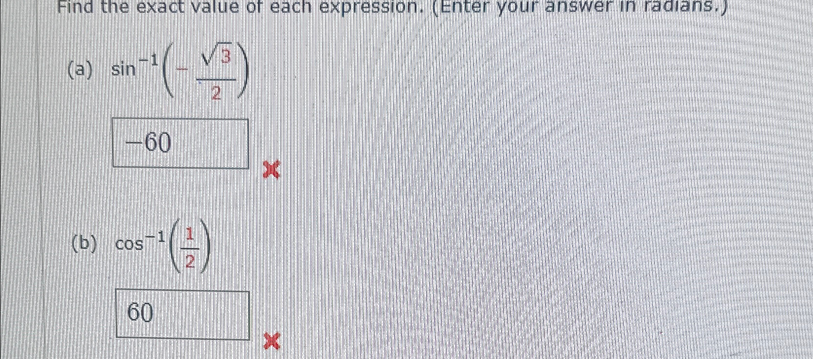 Solved Find the exact value of each expression. (Enter your | Chegg.com