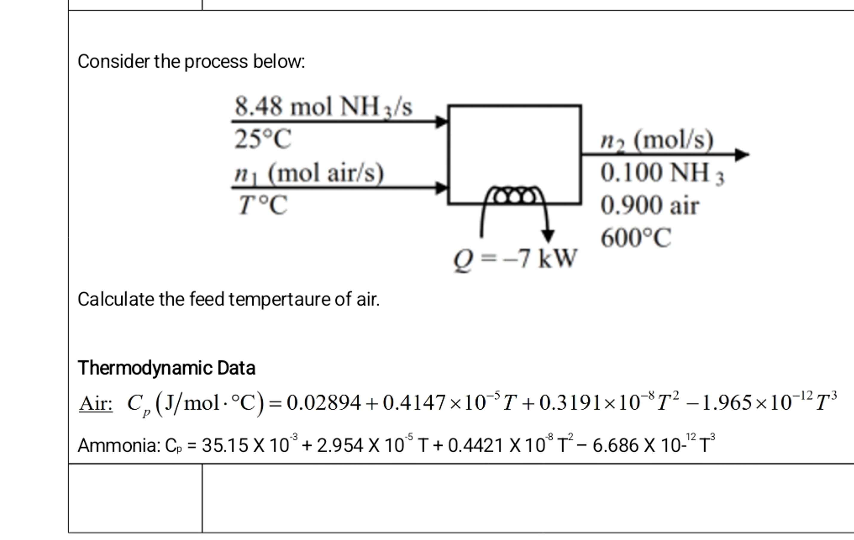 Solved Consider the process below:Calculate the feed | Chegg.com
