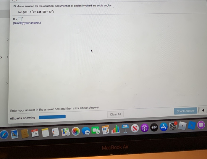 Solved Find one solution for the equation. Assume that all | Chegg.com