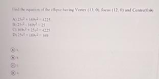 Solved A) 25k2+169i2-1225B) 2362-16n2-25C) 169n2+25y2-4225D) | Chegg.com