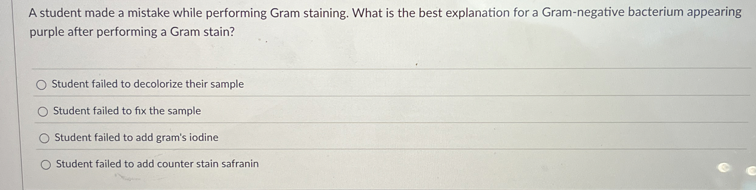 Solved A student made a mistake while performing Gram | Chegg.com