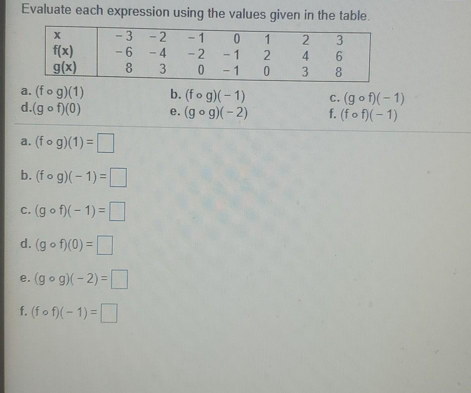 Solved - - Evaluate each expression using the values given | Chegg.com