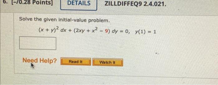 Solved Solve the given initial-value problem. | Chegg.com