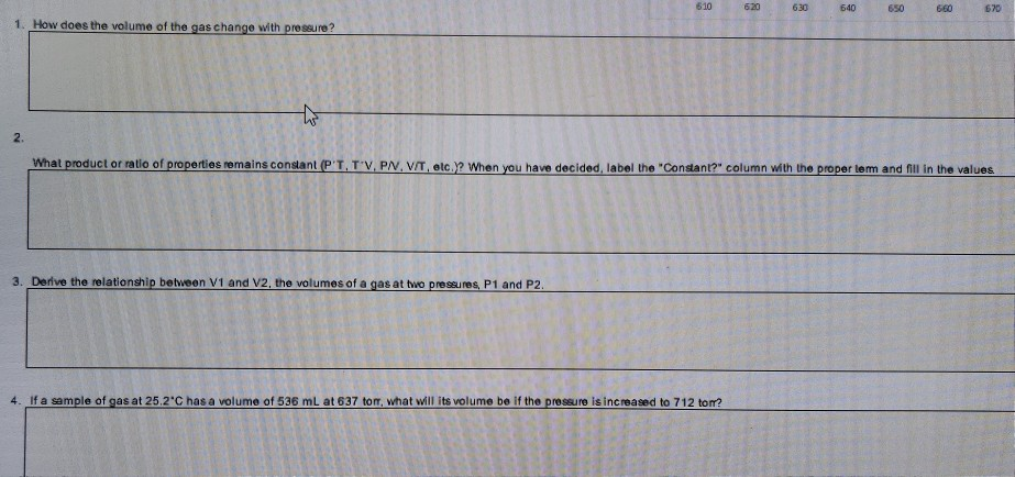 Solved B C D E F G H K. L M N O P Number Pressure Volume | Chegg.com