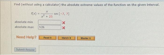 Solved Find (without using a calculator) the absolute | Chegg.com