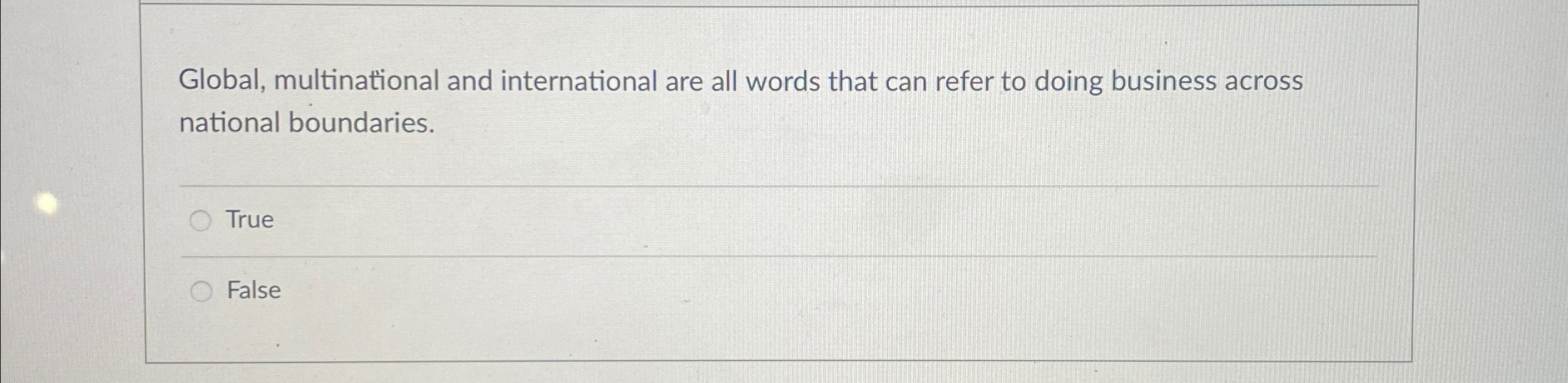 Solved Global, multinational and international are all words | Chegg.com