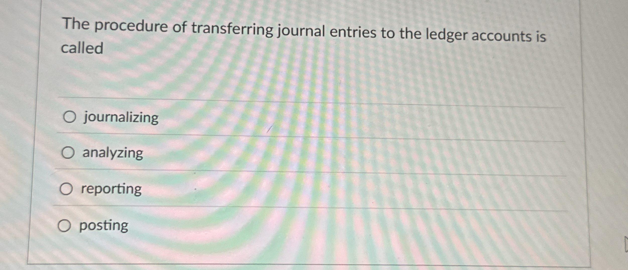 Solved The procedure of transferring journal entries to the | Chegg.com