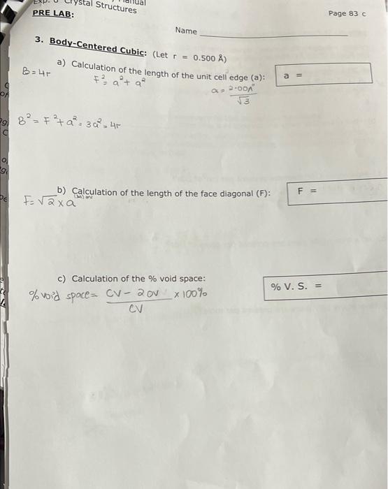 Solved tal Structures PRE LAB: Page 83 c Name 3. | Chegg.com