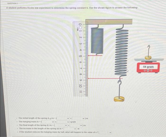 Solved QUESTION A student performs Hooks law experiment to | Chegg.com