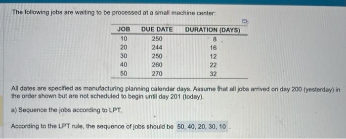 Solved b) What is the average completion (flow) time? The | Chegg.com
