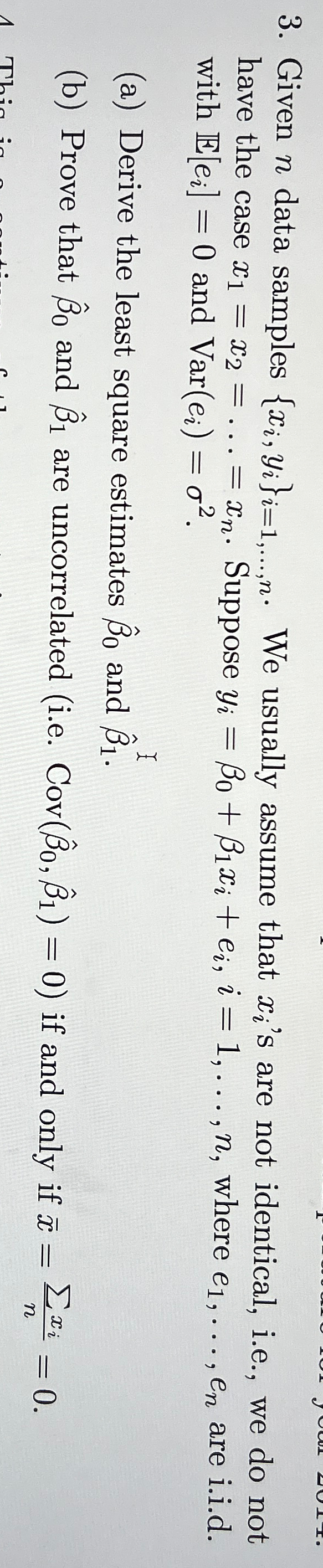 Solved Given n ﻿data samples {xi,yi}i=1,dots,n. ﻿We usually | Chegg.com